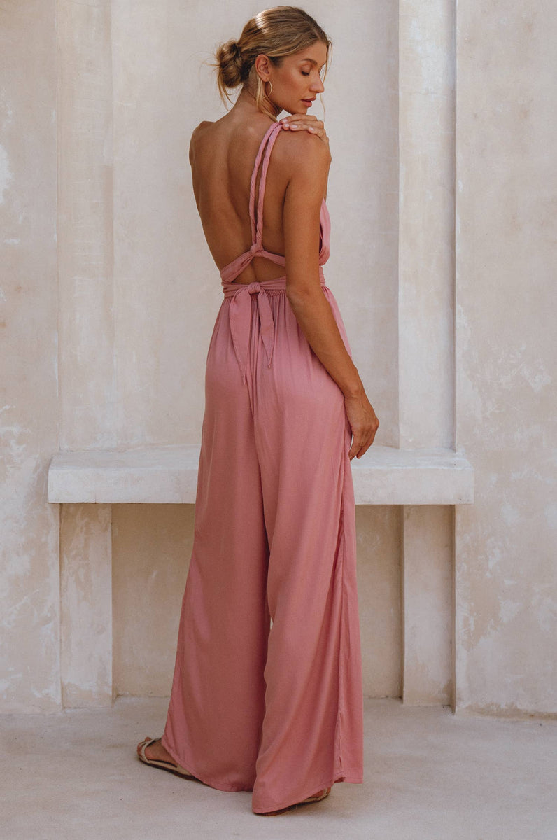 Women's Gaia Infinity Convertible Jumpsuit / Strawberry Lemonade – Miss ...